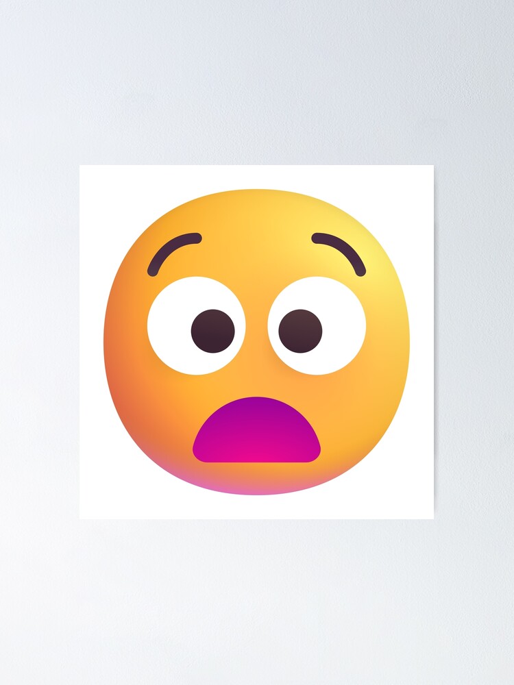 "Agony face emoji - large" Poster for Sale by abroadDesigns | Redbubble