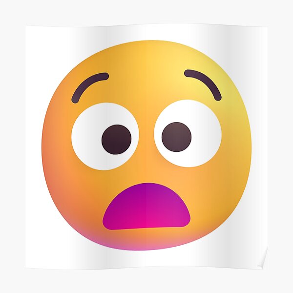 "Agony face emoji - large" Poster for Sale by abroadDesigns | Redbubble