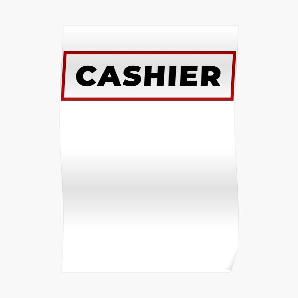 "Cashier with red frame" Poster for Sale by SVPOD | Redbubble