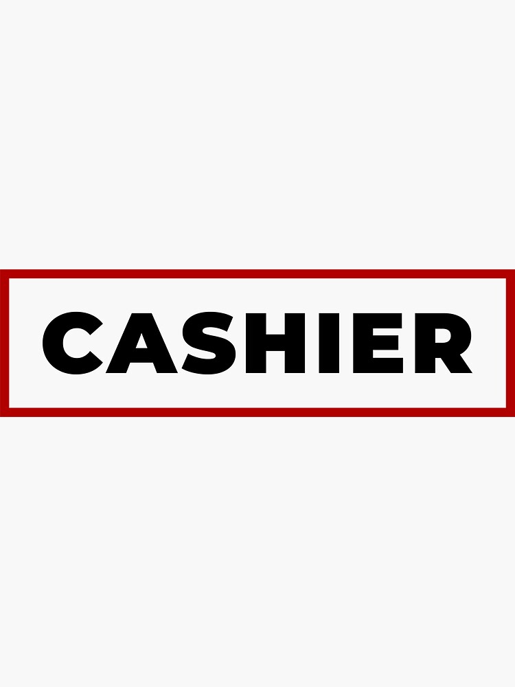 "Cashier with red frame" Sticker for Sale by SVPOD | Redbubble