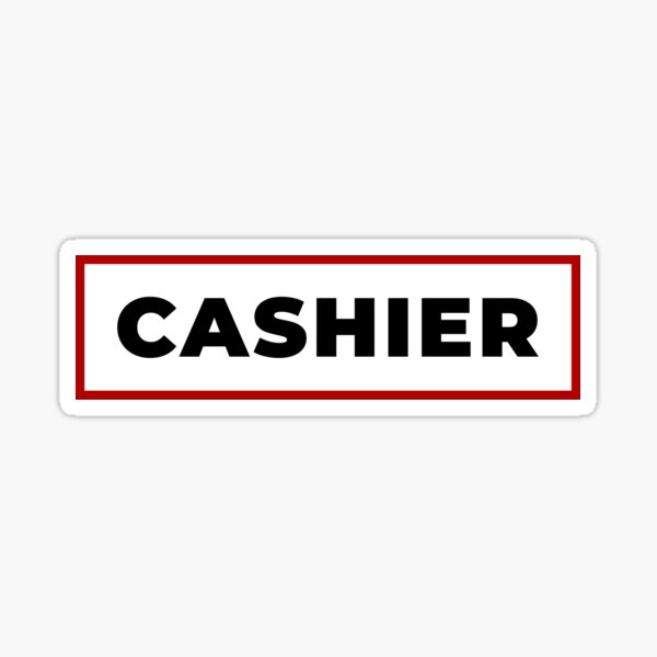 "Cashier with red frame" Sticker for Sale by SVPOD | Redbubble