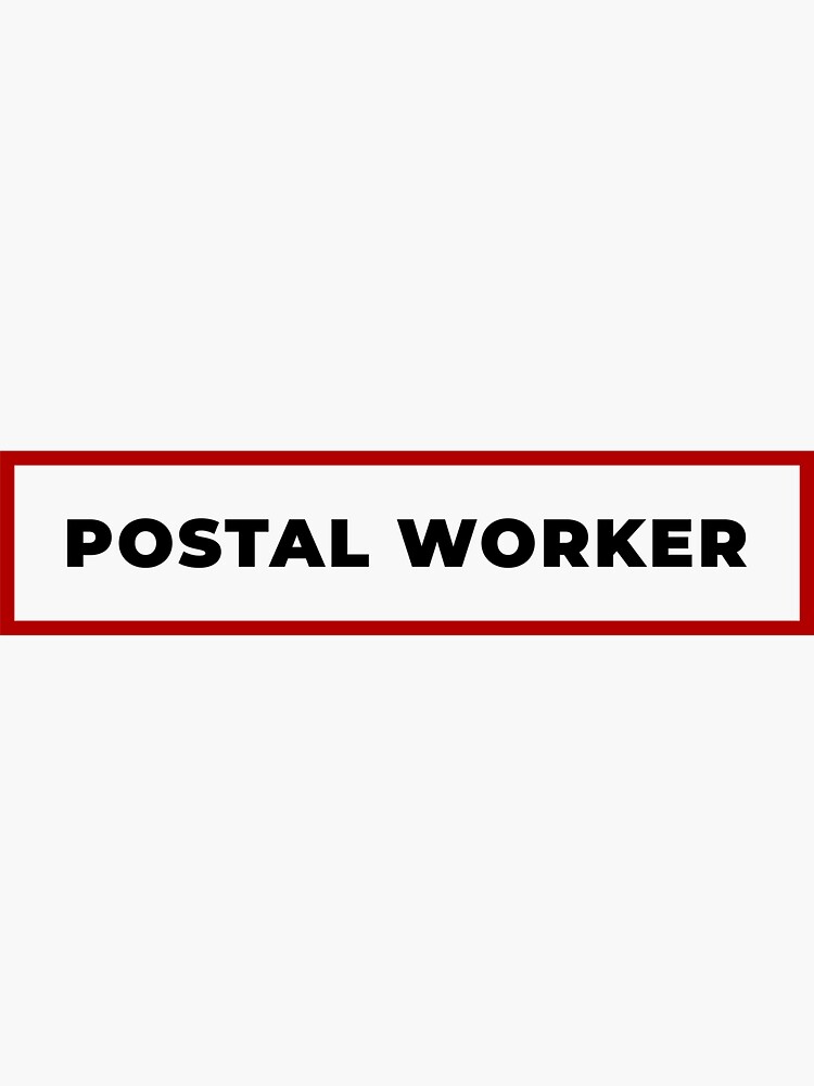 "Postal Worker with red frame" Sticker for Sale by SVPOD | Redbubble