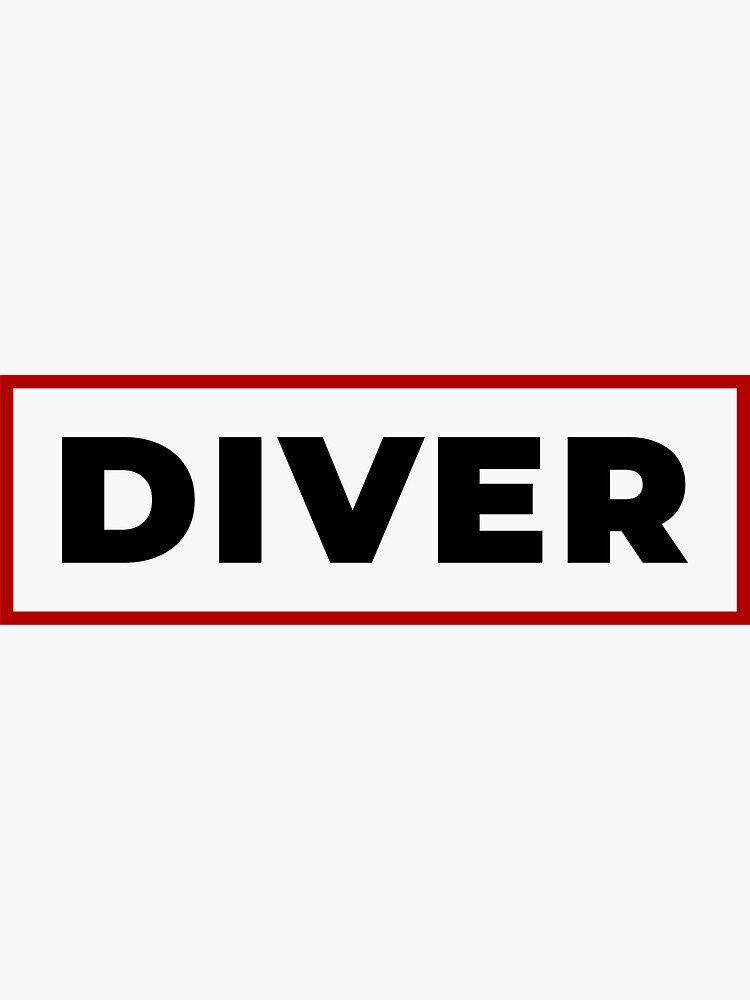 "Diver with red frame" Sticker for Sale by SVPOD | Redbubble