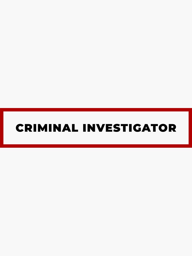 "Criminal Investigator with red frame" Sticker for Sale by SVPOD ...