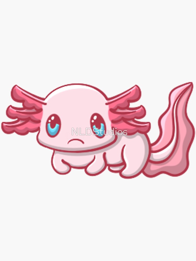 "Albino Axolotl Sad" Sticker for Sale by NLDStudios | Redbubble