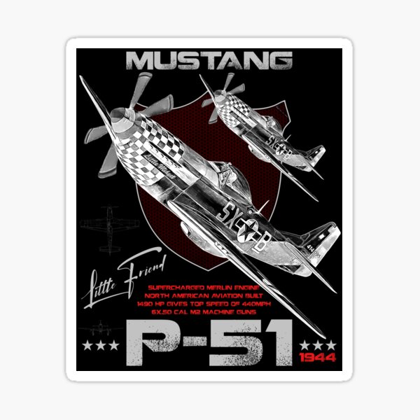"P51 Mustang WW2 Fighter Aircraft" Sticker for Sale by Aerolovers ...
