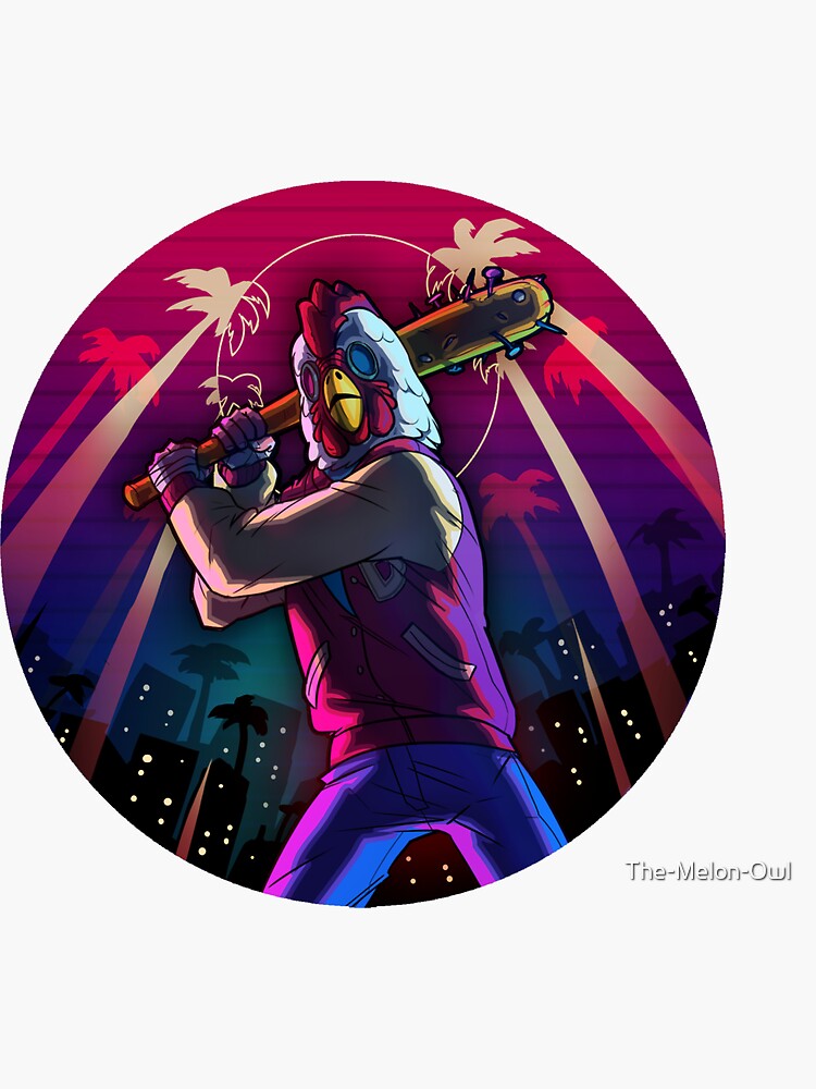 "Hotline Miami chicken mask Jacket with bat" Sticker for Sale by The ...