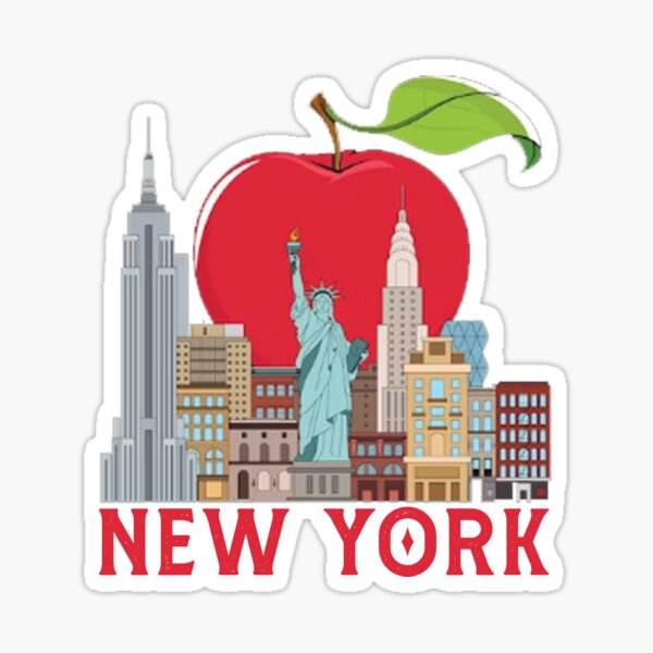 "New York The Big Apple - Big Apple New York" Sticker for Sale by Masaw ...