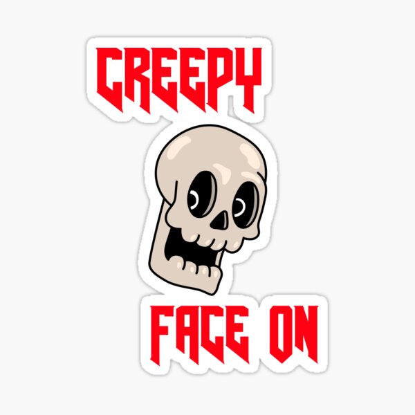 "Hello it's Halloween creepy face on" Sticker for Sale by ...