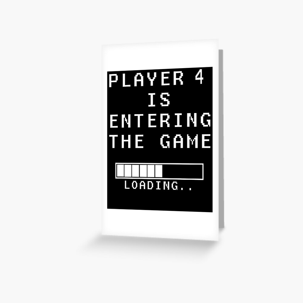 "Player 4 Loading Pregnancy Announcement Maternity" Greeting Card for ...