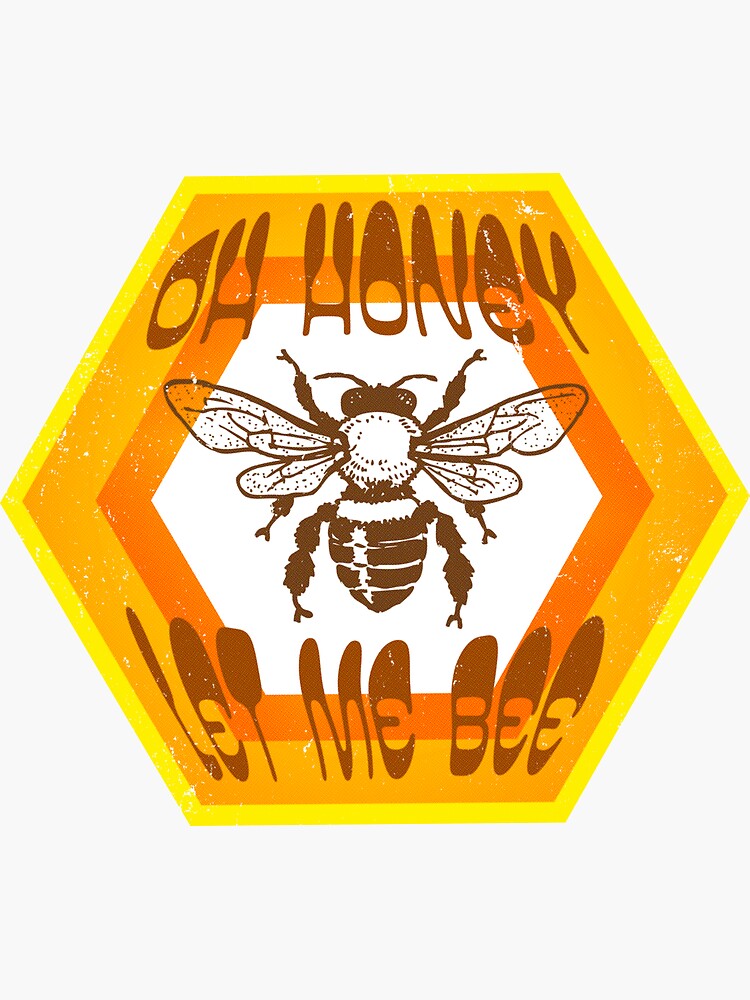 "Oh Honey, Let Me Bee Retro 60s 70s Print " Sticker for Sale by ...