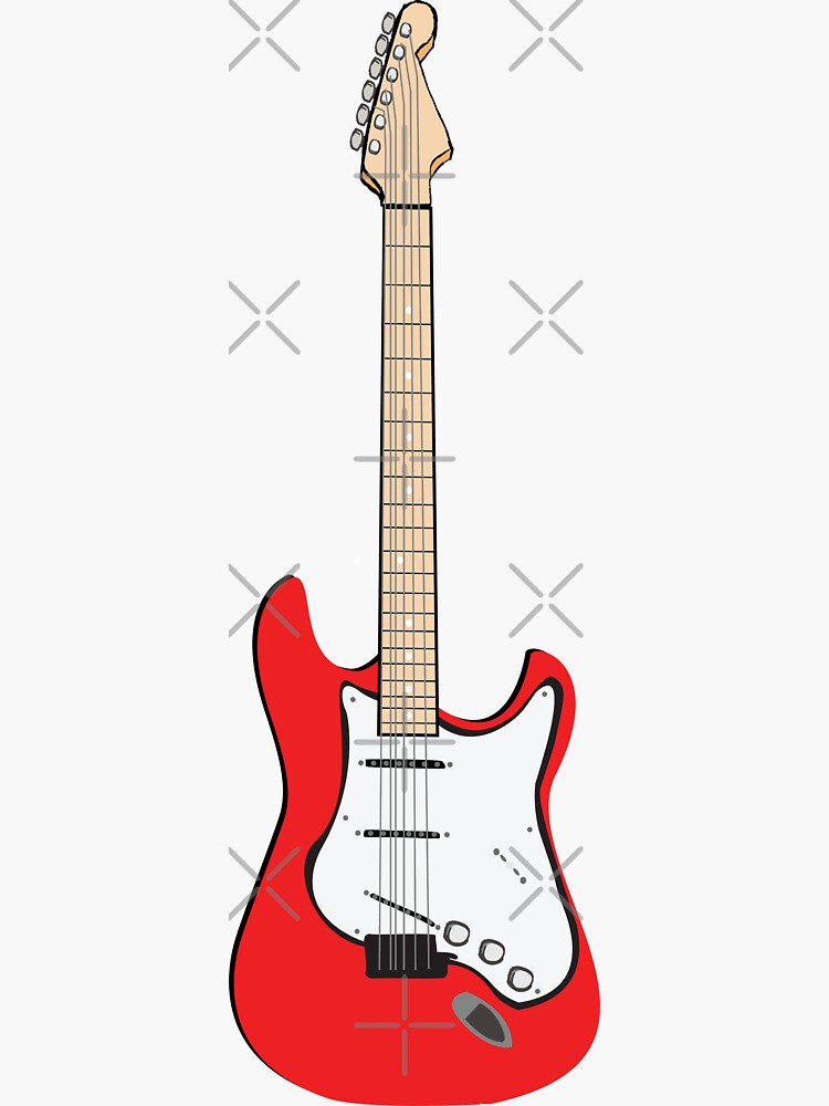 "S-Style Guitar" Sticker for Sale by DrawForth2020 | Redbubble
