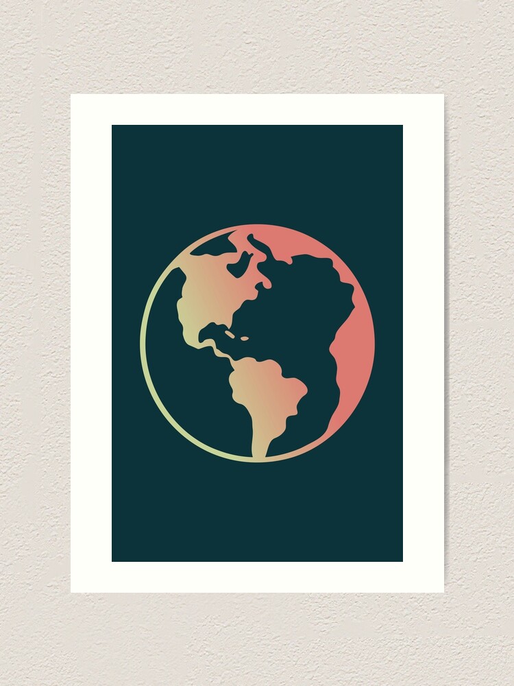"Minimalist Planet Earth || Colorful World Map" Art Print for Sale by ...