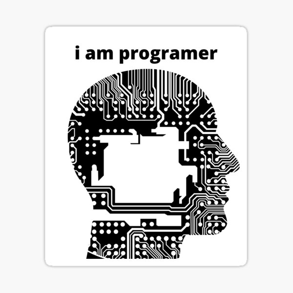 "head programmer" Sticker for Sale by OUMA11 | Redbubble