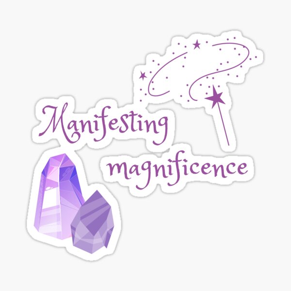 "Manifesting magnificence purple" Sticker for Sale by THCaroline ...