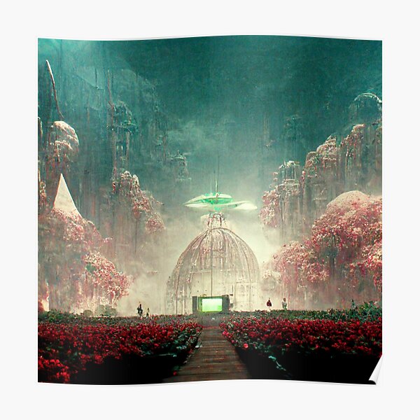 "Utopia Fantasy Flowers Plants Cosmos Comic Journey Building" Poster ...