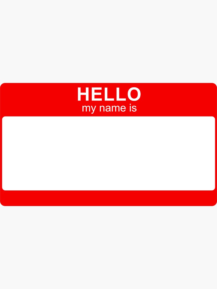 "Name Tag Red" Sticker for Sale by NameTagShop | Redbubble
