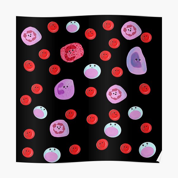 "Cute blood cells " Poster for Sale by Tamm-art | Redbubble