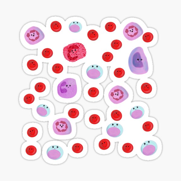 "Cute blood cells " Sticker for Sale by Tamm-art | Redbubble