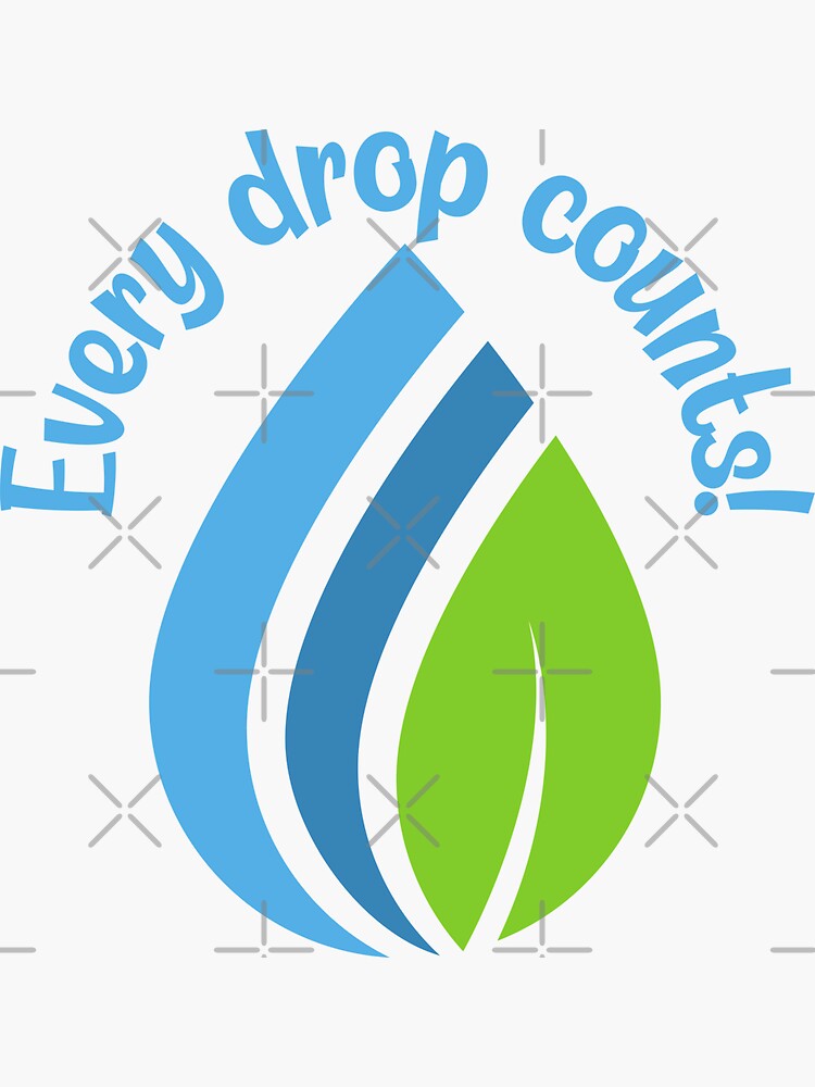 "Every drop counts" Sticker for Sale by MerWishes | Redbubble