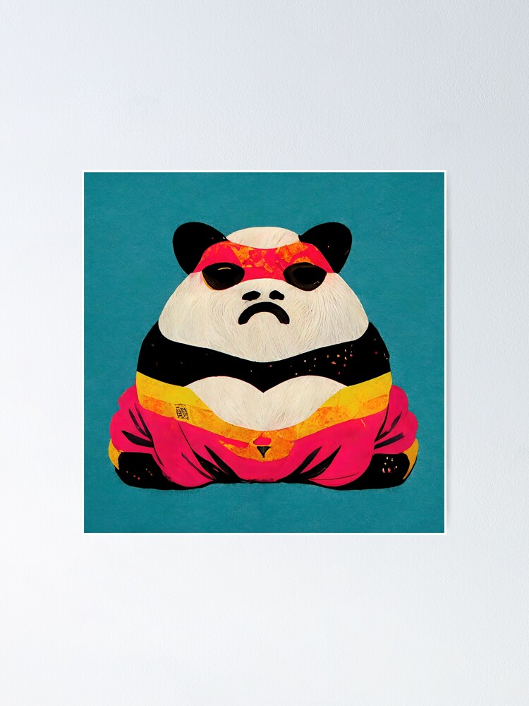 "Sumo Panda Pop Art 8" Poster for Sale by AiBroughtToLife | Redbubble