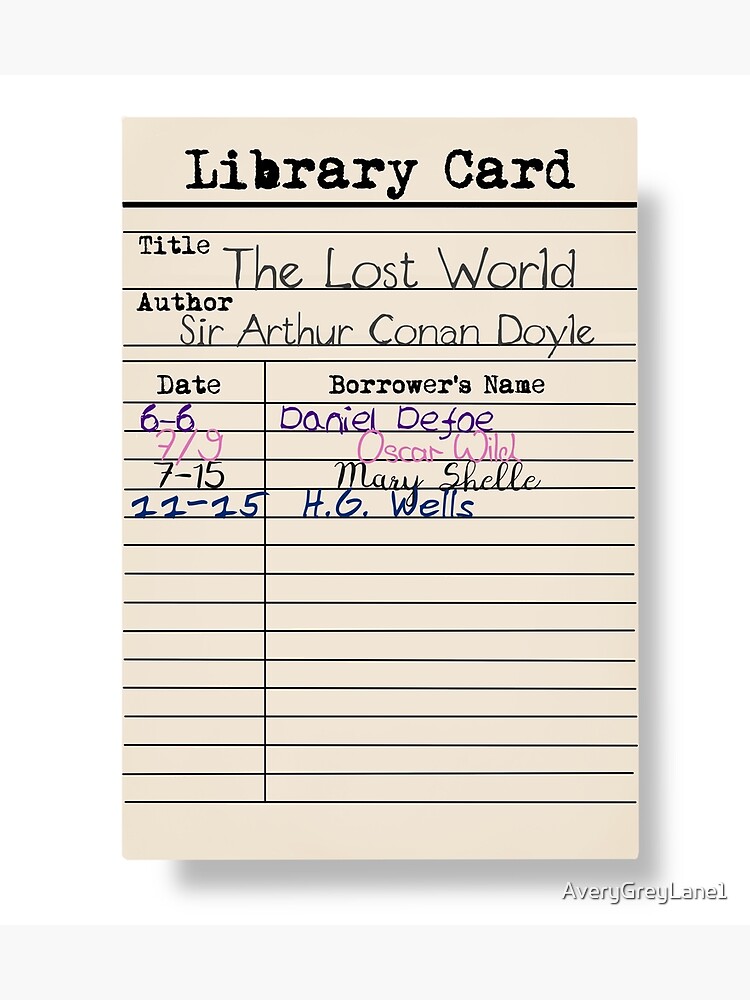 "The Lost World Library Card" Poster for Sale by AveryGreyLane1 | Redbubble
