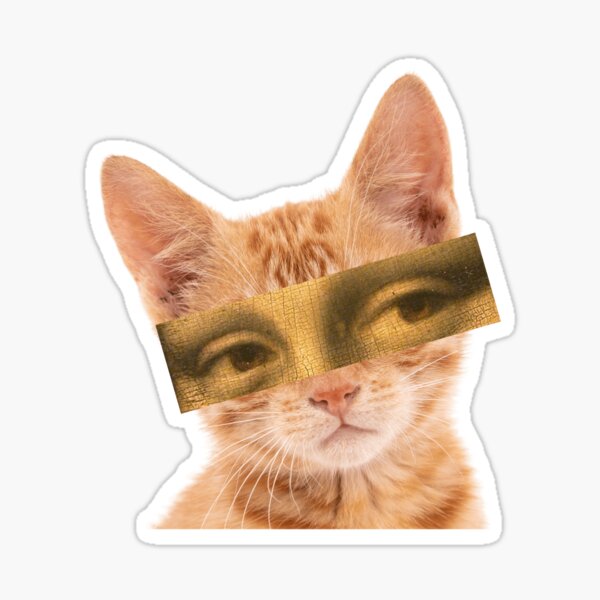 "cute cat monalisa monalisacat" Sticker for Sale by kokiiitest | Redbubble