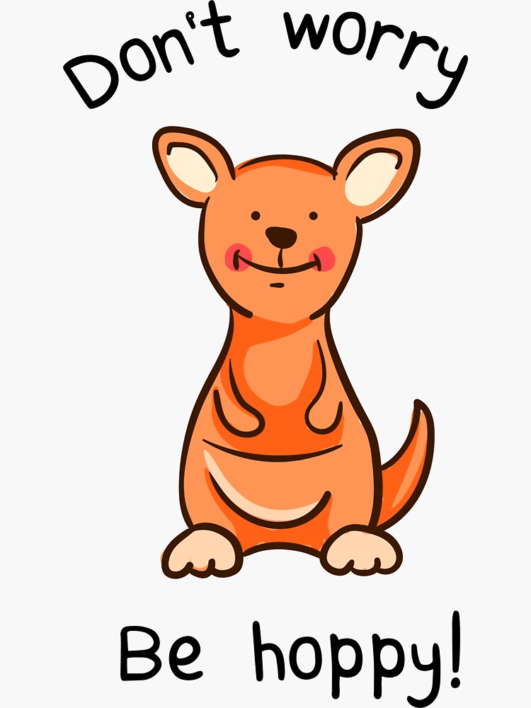 "don't worry be hoppy" Sticker for Sale by birdflydesign | Redbubble