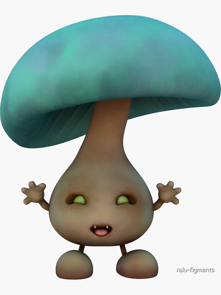 "The Cute Little Mushroom Monster" Sticker for Sale by ralmat-figments ...