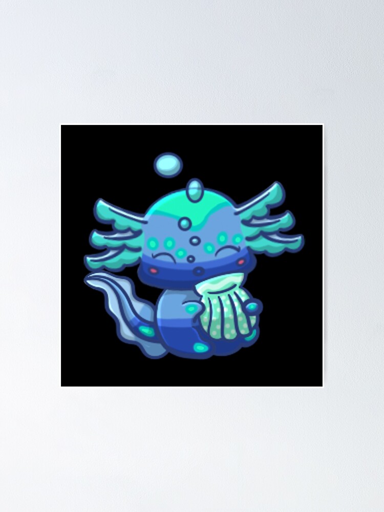 "Gfp Axolotl Bubbles" Poster for Sale by NLDStudios | Redbubble