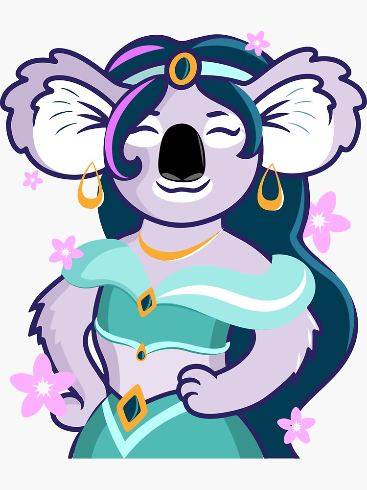 "Princess Koala with flowers" Sticker for Sale by Alesya-letter1 ...
