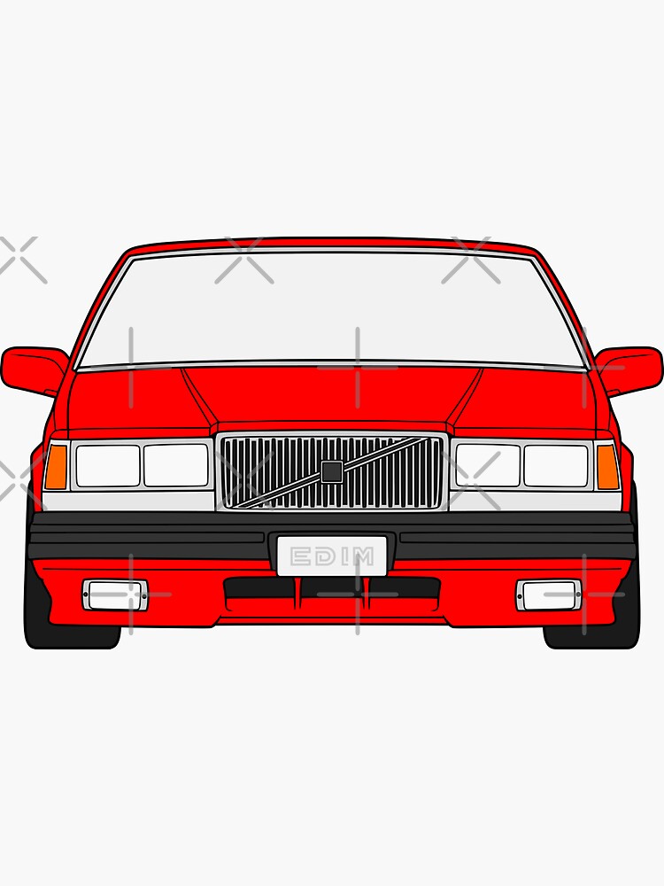 "Volvo 740 760 Turbo USA waterfall red color" Sticker for Sale by ...