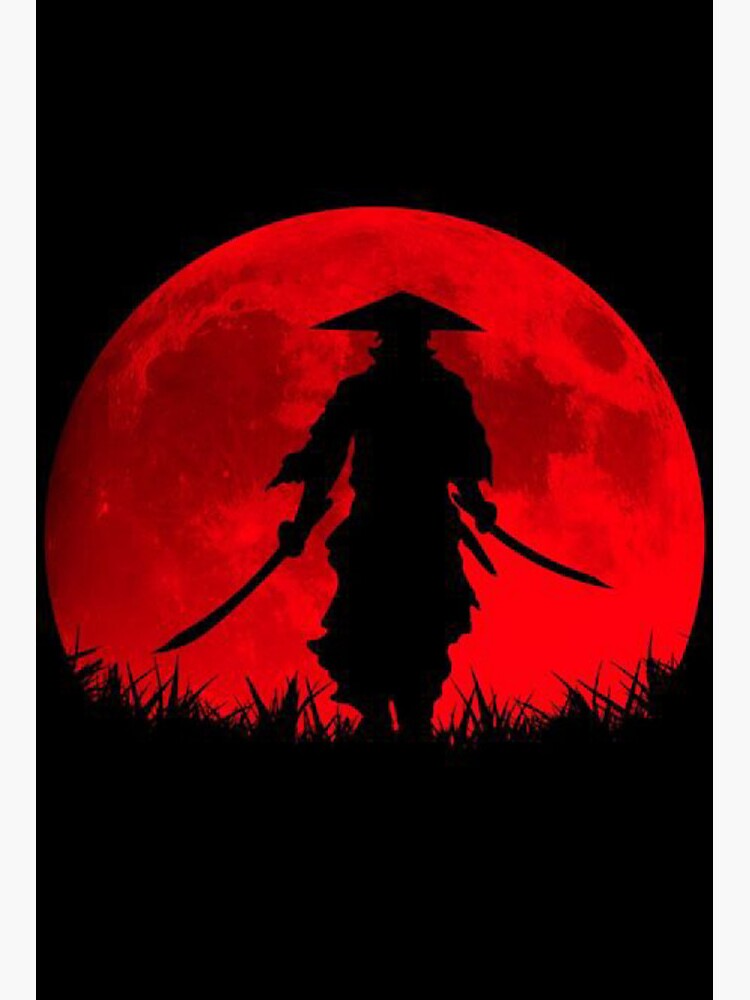 "samurai on the blood moon" Art Board Print for Sale by Nebojsa89 ...