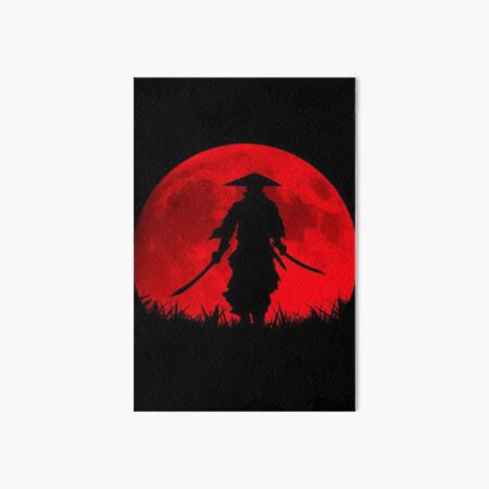 "samurai on the blood moon" Art Board Print for Sale by Nebojsa89 ...