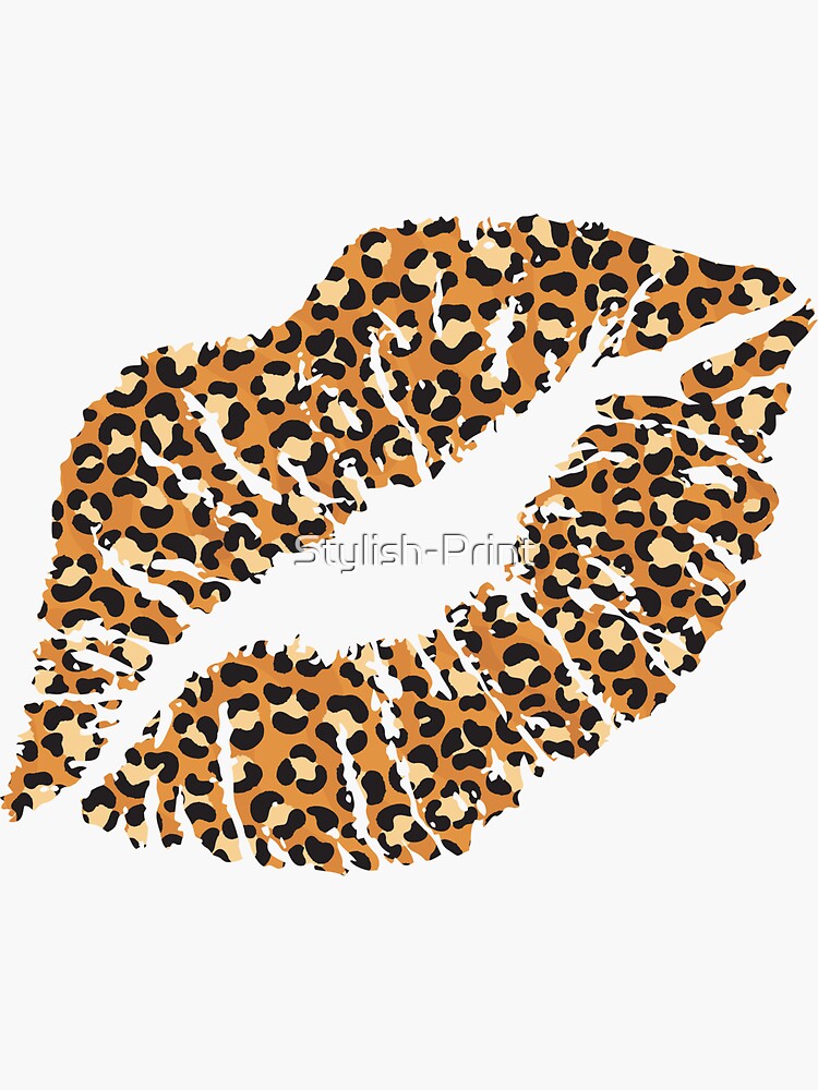 "Leopard lips, kiss" Sticker for Sale by Stylish-Print | Redbubble