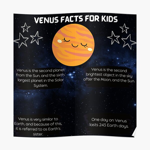 "Venus Facts For Kids " Poster for Sale by Bsay89 | Redbubble
