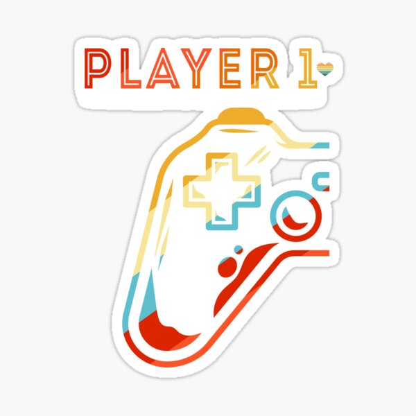 "Player 1 Controller" Sticker for Sale by Like-A-Tee | Redbubble