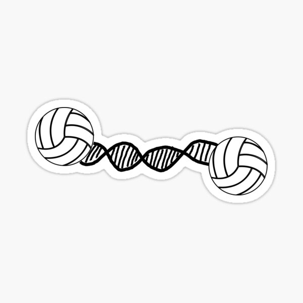 "Volleyball DNA" Sticker for Sale by TubularTees | Redbubble