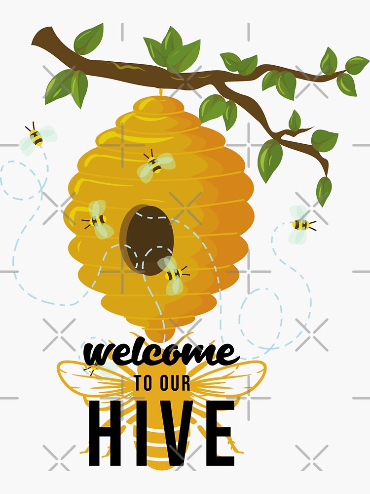 "Welcome to our hive" Sticker for Sale by Booksinstickers | Redbubble