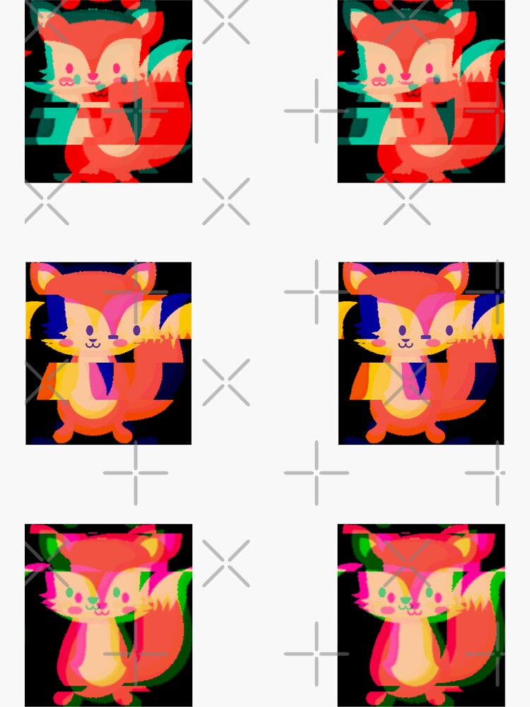 "Trippy Fox, Cute" Sticker for Sale by NinniSilver | Redbubble