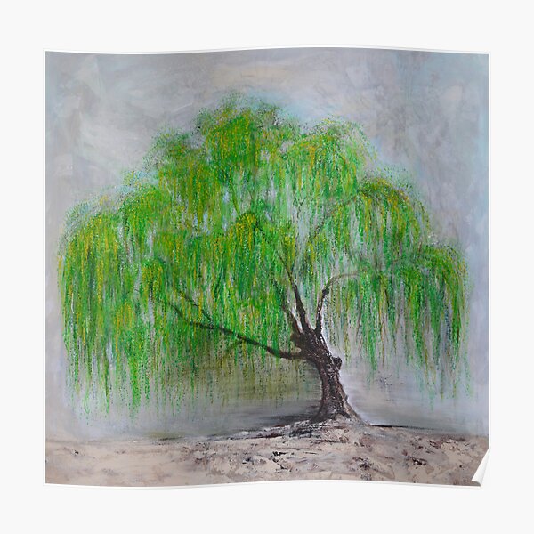 "Fine Art Painting Weeping Willow Folklore Nature Tree" Poster for Sale ...