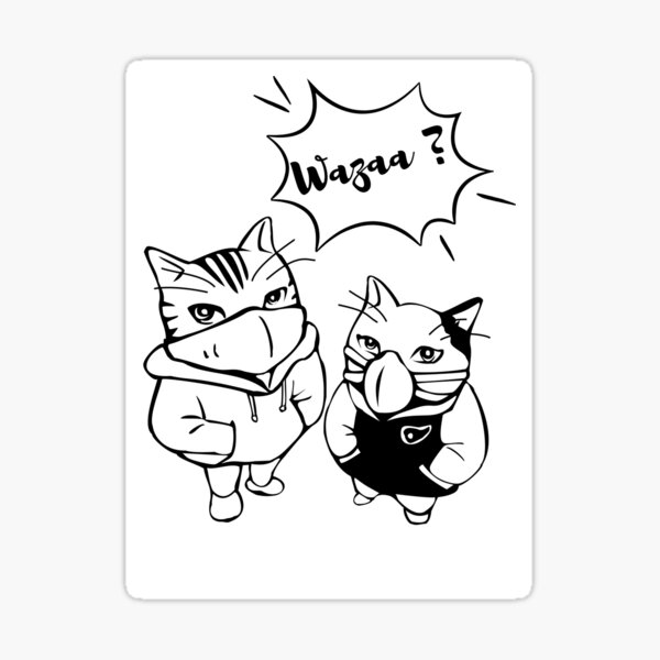 "Wazaaaa Cats" Sticker for Sale by RabbitCreations | Redbubble