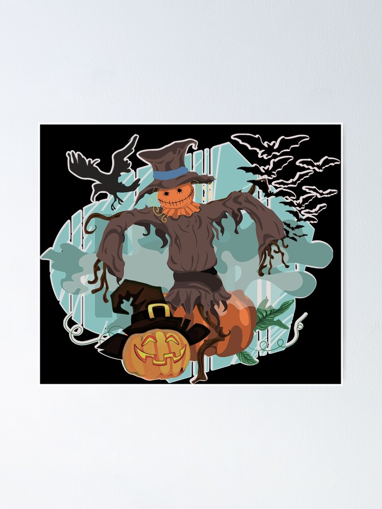 "Scarecrow in the pumpkin patch" Poster for Sale by IrvinGothGarden ...