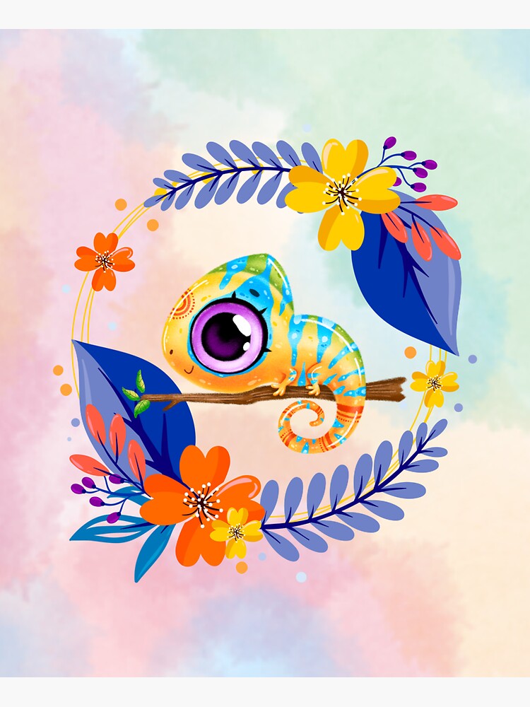 "Colorful chameleon" Sticker for Sale by Imageity | Redbubble