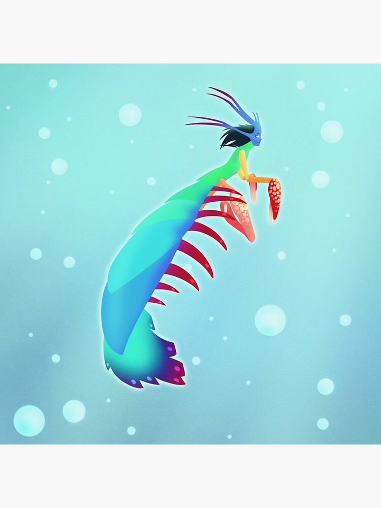 "Mantis Shrimp Mermaid" Sticker for Sale by ShnoobDesign | Redbubble