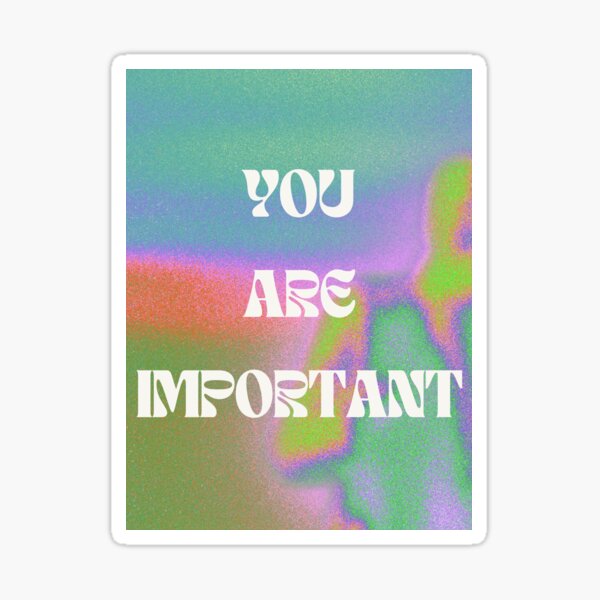 "Self-love poster in 70s style, you are important" Sticker for Sale by ...
