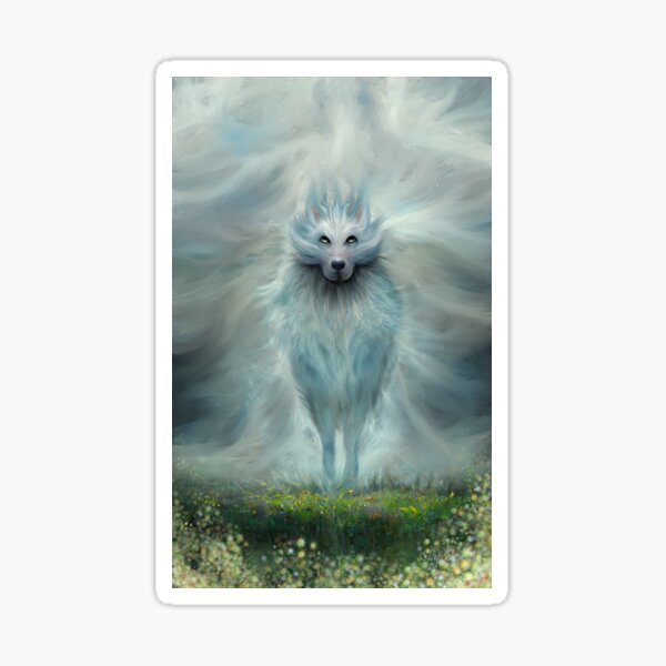 "Air Elemental Wolf" Sticker for Sale by SlapDraws | Redbubble