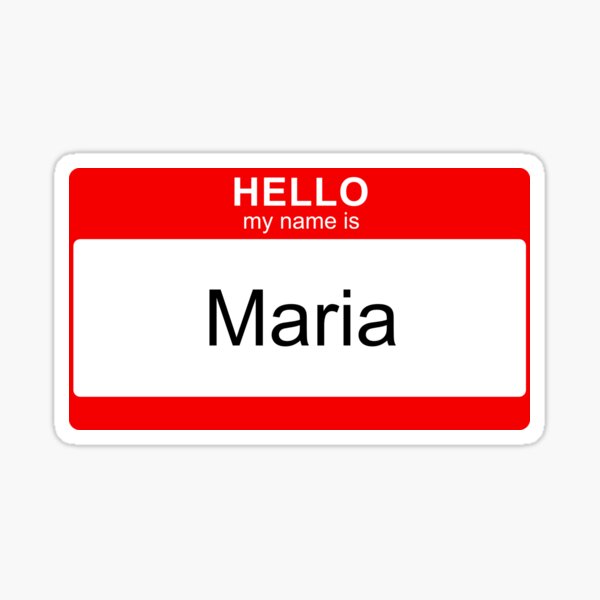 "Maria name tag" Sticker for Sale by NameTagShop | Redbubble