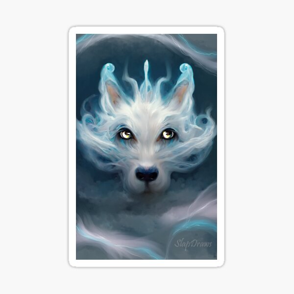 "Air Elemental Wolf" Sticker for Sale by SlapDraws | Redbubble