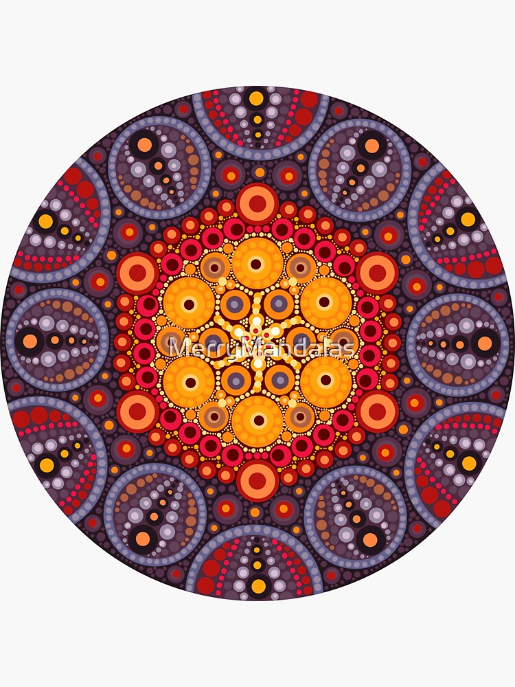 "Fig Mandala Design - Purple and Orange" Sticker for Sale by ...